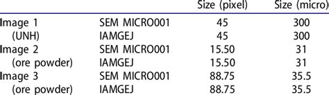 Size Estimation By Sem Micro 001 And Imagej Download Scientific Diagram
