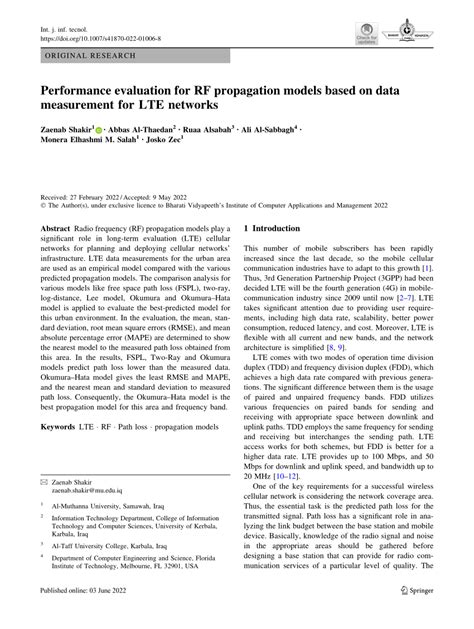 pdf performance evaluation for rf propagation models based on data
