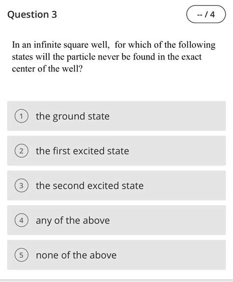 solved in an infinite square well for which of the