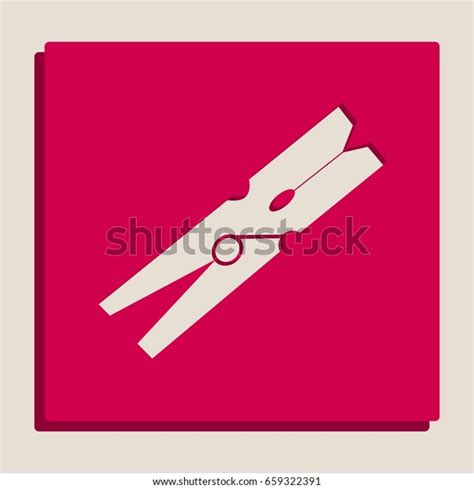 Clothes Peg Sign Vector Grayscale Version Stock Vector Royalty Free 659322391 Shutterstock
