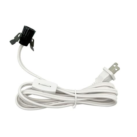 National Artcraft® 6 White Replacement Lamp Cord With Clip In Candelabra Socket And Rotary
