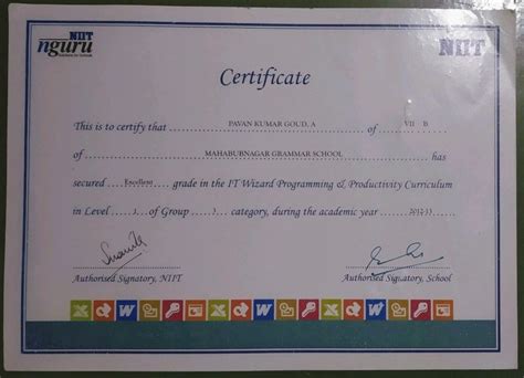 Alladi Pavan Kumar Goud On Linkedin Excellent Grade In The It Wizard