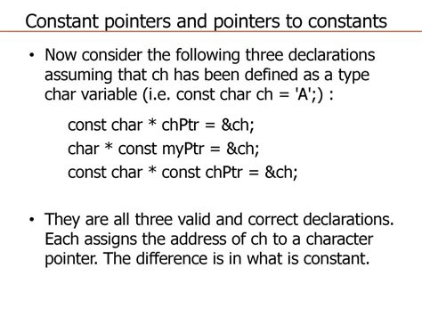 constant pointers and pointers to constants ppt download