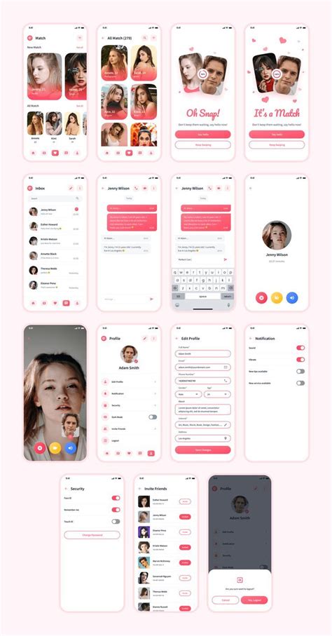 Kencan Dating App Ui Kit Mobile App Ui Kit For Dating App Social Media App Chatting In 2024