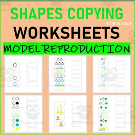 Shapes Copying Worksheets Model Reproduction By Teach Simple