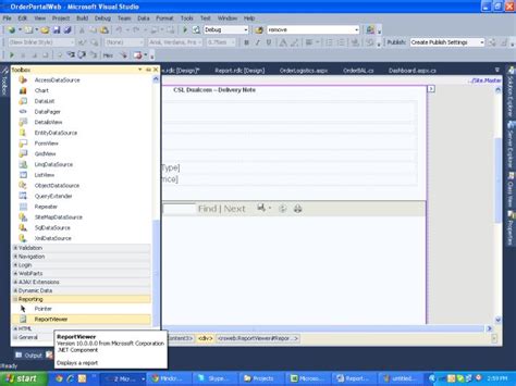 Report Viewer Control In Vs 2010