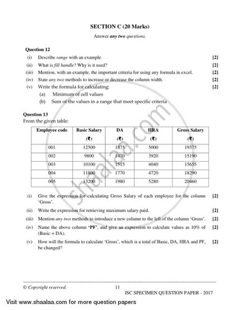 Accounts 2016 2017 Isc Commerce Class 12 Set 1 Question Paper With Pdf Download