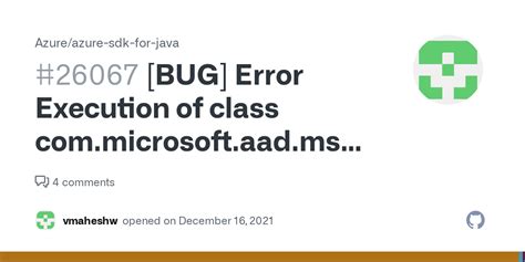 Bug Error Execution Of Class Commicrosoftaadmsal4j