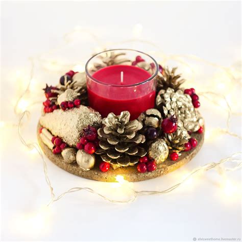 Веночек со свечкой Золотой с ягодами в интернет магазине на Ярмарке