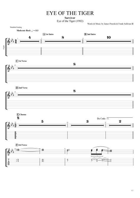 Eye Of The Tiger Tablatura De Survivor Guitar Pro Guitarras Y Pista De Acompañamiento Eye Of The Tiger Tablatura De Survivor Guitar Pro Guitarras Y Pista De Acompañamiento