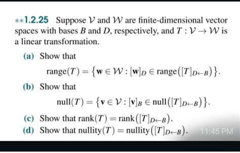 Solved 1 2 25 Suppose V And W Are Finite Dimensional Chegg Com