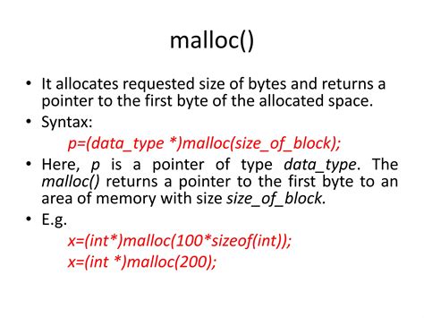 dynamic memory allocation dma pptx programming languages computing