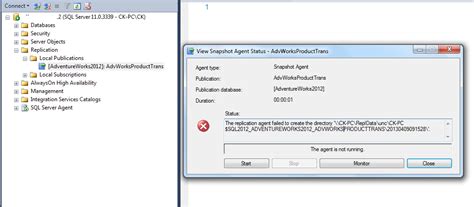On The Journey To Be A Sql Server Professional Snapshot Agent Failed
