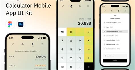 calculator mobile app ui kit template ux and ui kits ft calculator