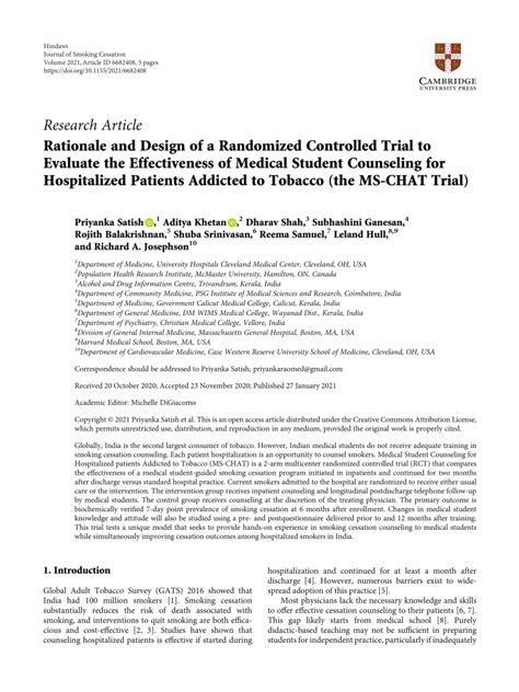 Pdf Rationale And Design Of A Randomized Controlled Trial To Evaluate