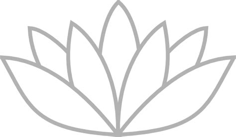 Grey Outlined Lotus Clip Art At Vector Clip Art Online