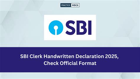 SBI Clerk Hand Written Declaration 2025 Check Format