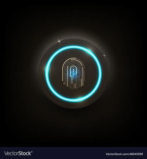 Power Button Fingerprint Scan Technology Vector Image