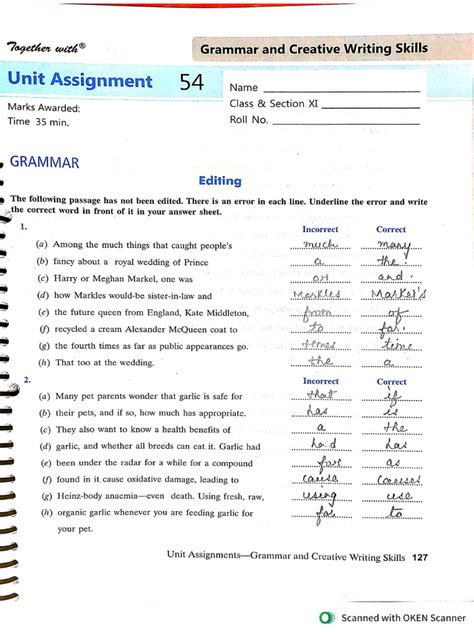 Class 11 Workbook Pdf