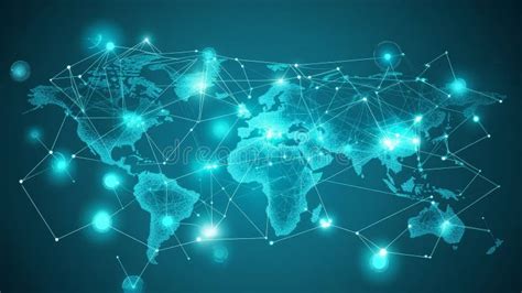 A Stylized Digital Image Of The Earth Represented As A Network Of Interconnected Dots And Lines