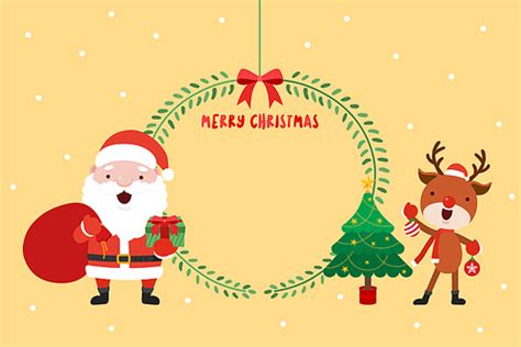 선물자루를 든 산타클로스와 루돌프 유토이미지 상세페이지 베이직샵 일러스트 20137611