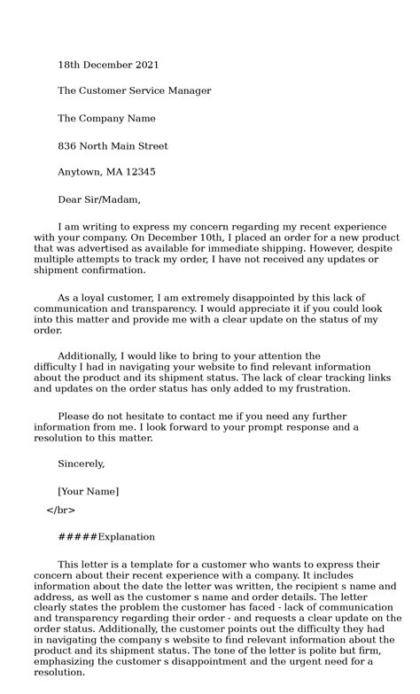 Examples Of Letter Of Concern Examples