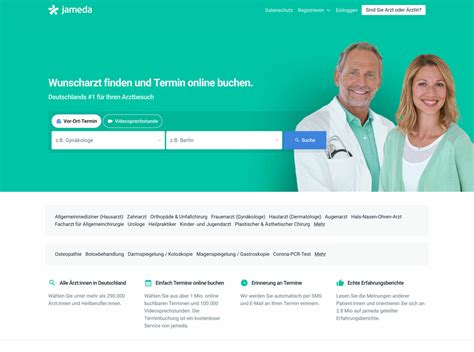 Jameda Website Design Tagebuch