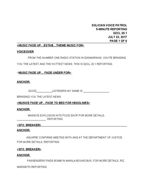 Radio Broadcasting Training Script Pdf