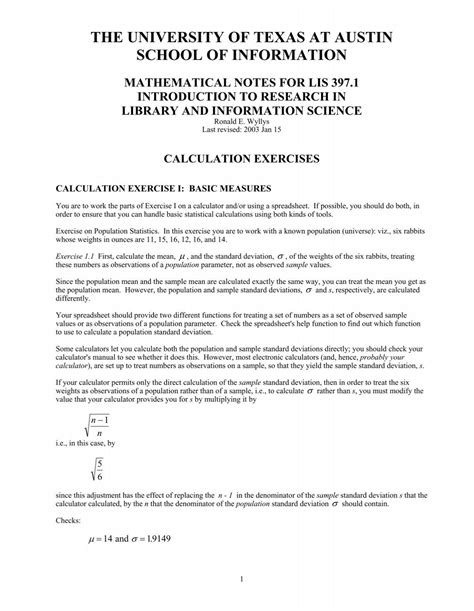 Calculator Exercises School Of Information The University