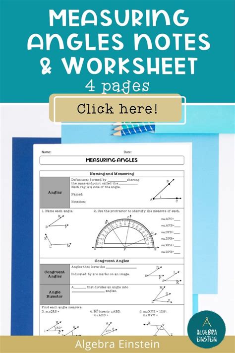 Congruent Angles And Angle Addition Postulate Geometry Notes And