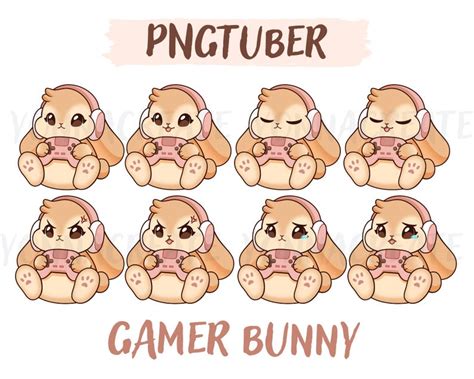 Gamer Bunny Cute Vtuber Model Chibi Kawaii Bunny Hare