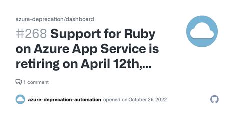 Support For Ruby On Azure App Service Is Retiring On April 12th 2023