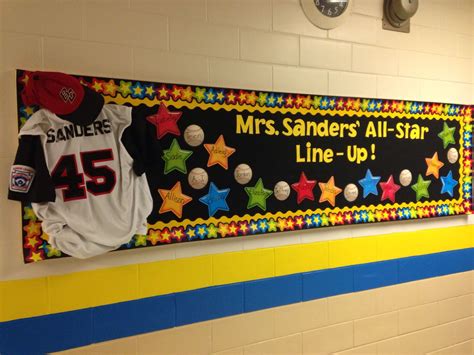 Back To School Bulletin Board With Baseball Theme