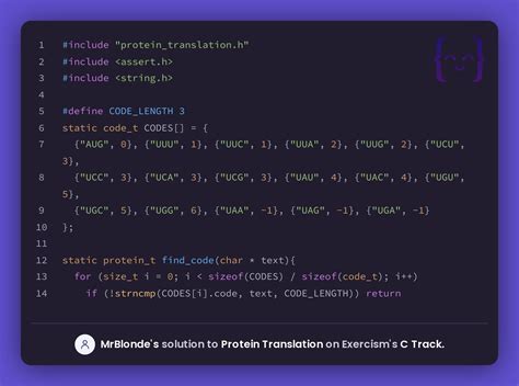 Mrblondes Solution For Protein Translation In C On Exercism