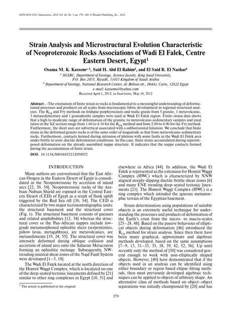 Strain Analysis And Microstructural Evolution Characteristic Pdf