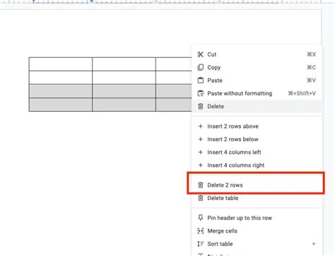 How to Delete Rows in Google Docs - GeeksforGeeks