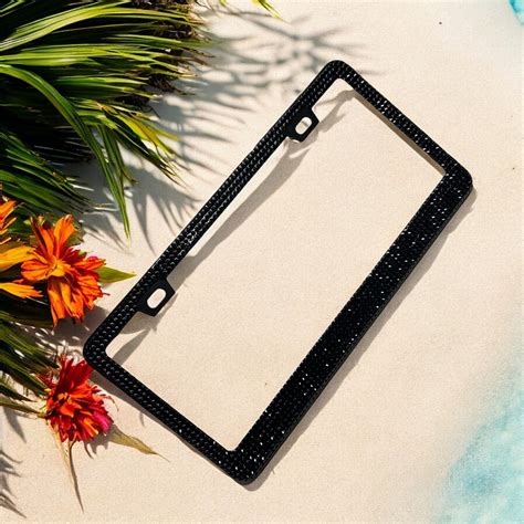 Black Glitter License Frame License Frames For Cars Bling License