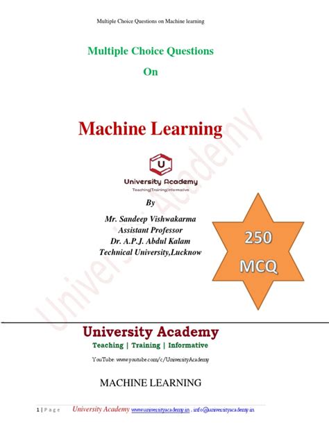 250 mcq of ml pdf artificial neural network machine learning