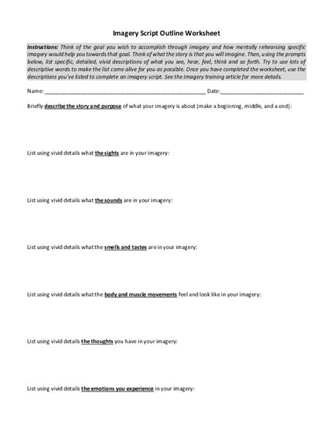 Fillable Online Imagery Script Outline Fax Email Print Pdffiller