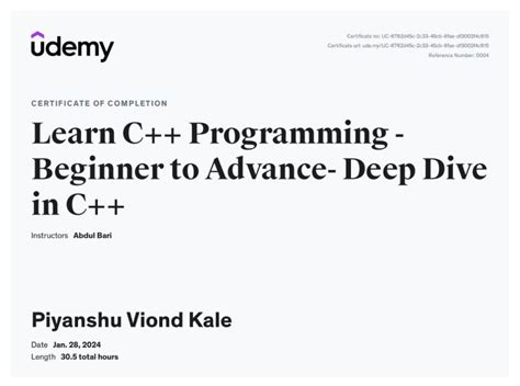cplusplus programming coding learning udemy piyanshu kale