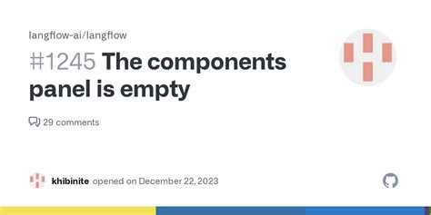 The Components Panel Is Empty Issue Langflow Ai Langflow GitHub