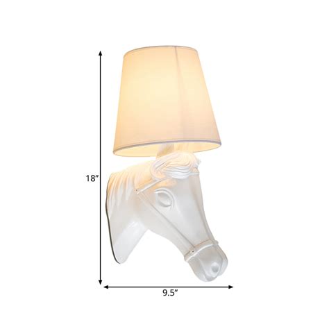 Antique Barrel Sconce Wall Light 1 Bulb Fabric Wall Lamp Shade In White