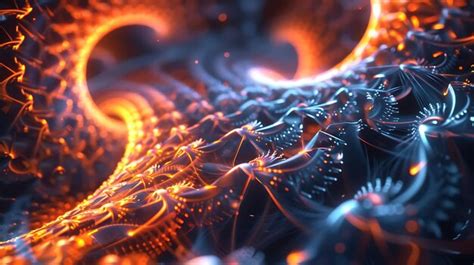 3d Rendering Of A Fiery Organic Structure With Glowing Particles The Image Is Abstract And Can