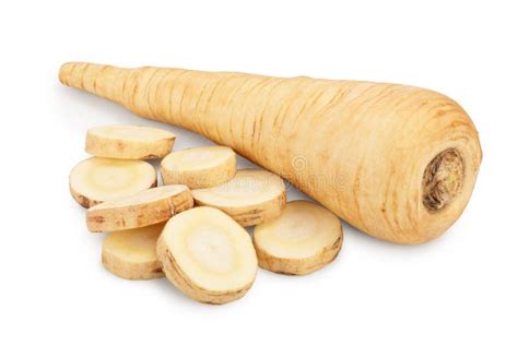 Parsnip Root And Slices Isolated On White Background Closeup Stock Image Image Of Agriculture