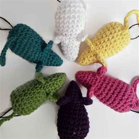 Catnip Mouse Toy Handmade Crochet Cat Toy Crochet Cat Toys Crochet