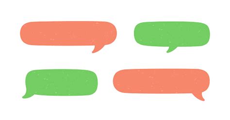 빈티지 만화 말풍선 세트 그런 지 질감 텍스트 상자 프레임 복고풍 채팅 상자 메시지 상자 대화 템플릿 벡터 일러스트레이션 디자인