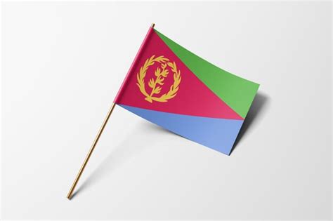 Premium Photo Eritrea Small Paper Flag On White Background