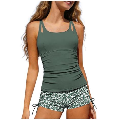 Girls Tankini Bathing Suits Two Piece Rush Guard Swimsuits With