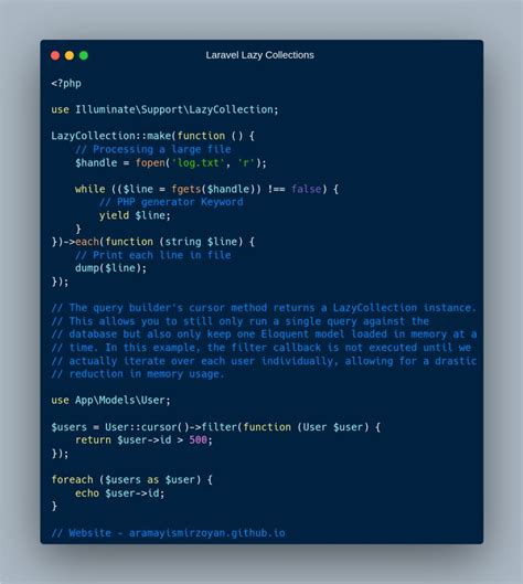 Learn About Laravel Lazy Collections Aramayis Mirzoyan Posted On The