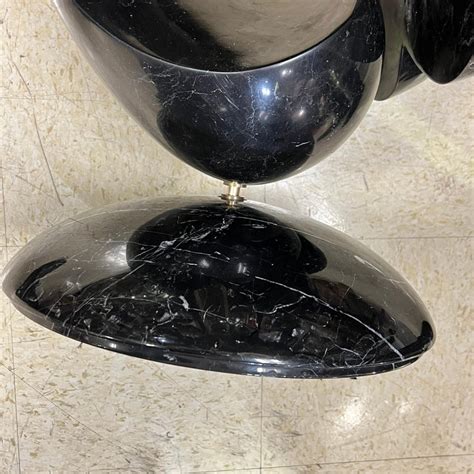 Large Abstract Mid Century Black Marble Sculpture By Ellen Brenner